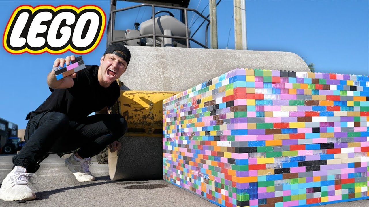 Can 10,000 Legos stop a steam roller?