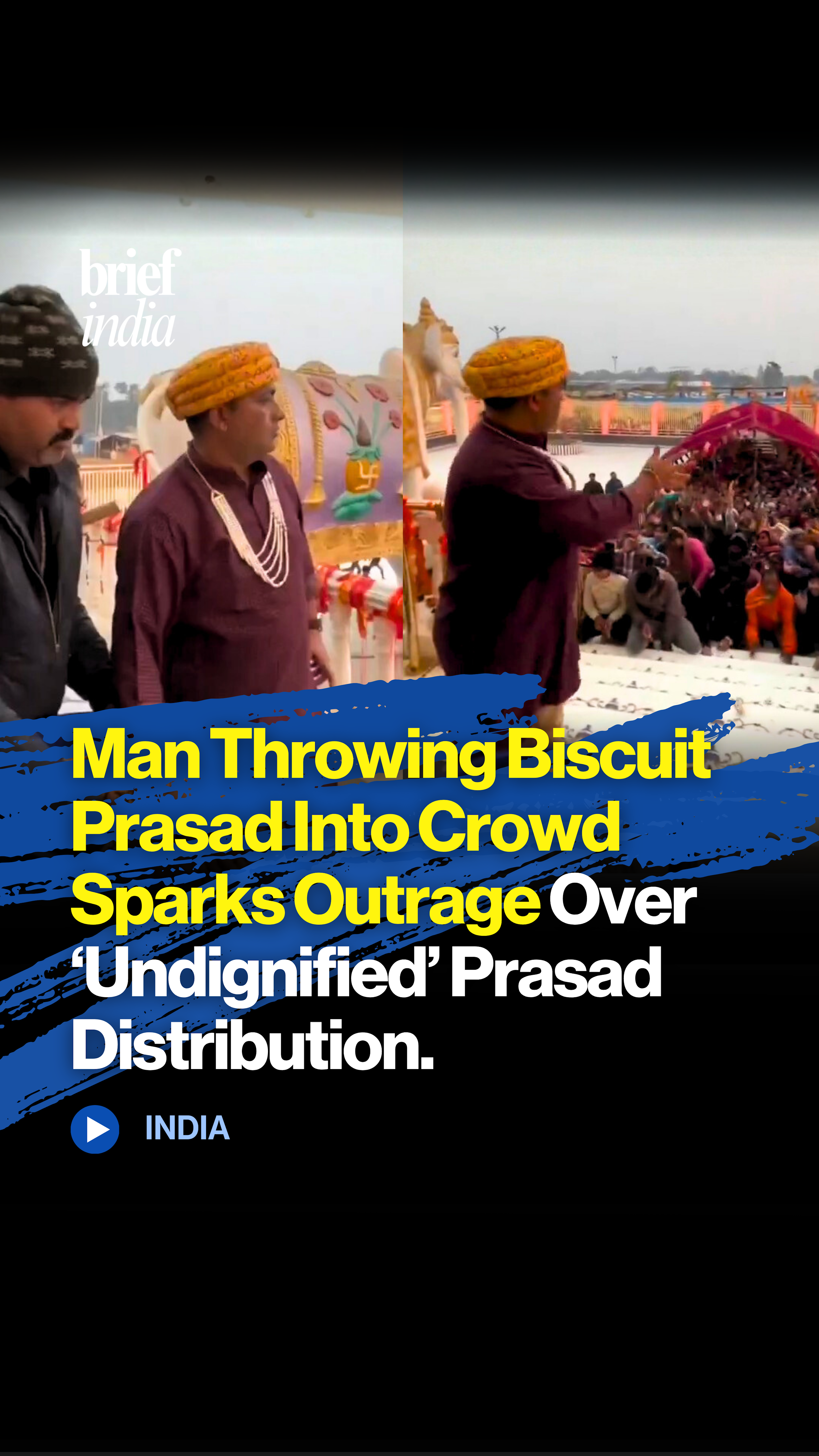 Viral video sparks outrage over 'thrown' prasad