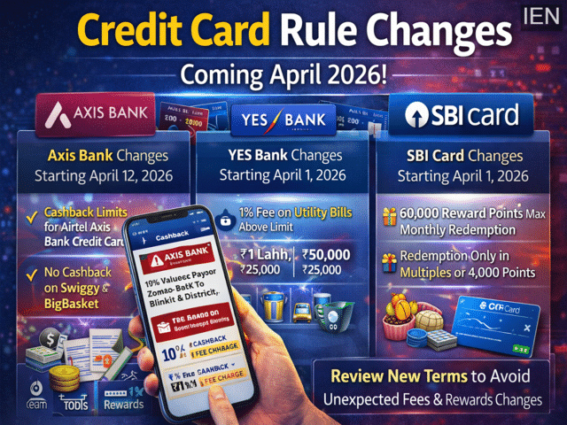 Credit card rule changes from April 2026: Axis Bank, YES Bank and SBI ...