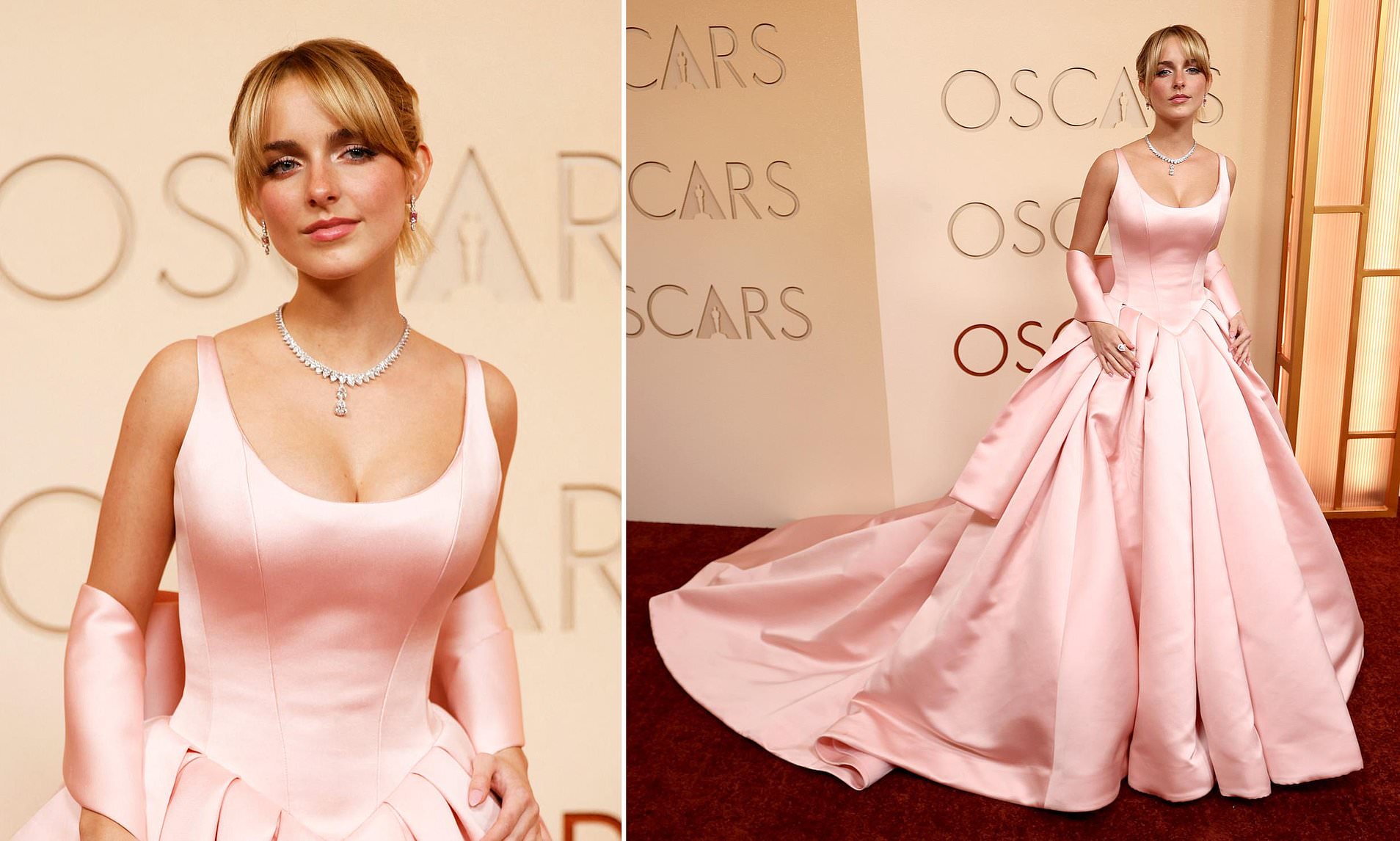 Former child star looks unrecognizable in jaw-dropping dress at Oscars 2026