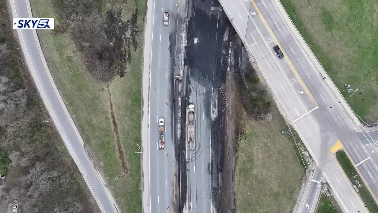 Watch: New drone video shows extensive damage left behind on I-471 ...