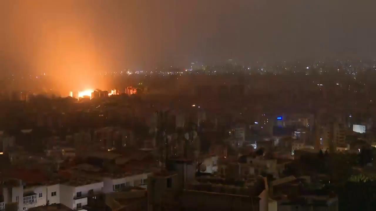 Fire and smoke seen as Israel strikes southern Beirut suburb