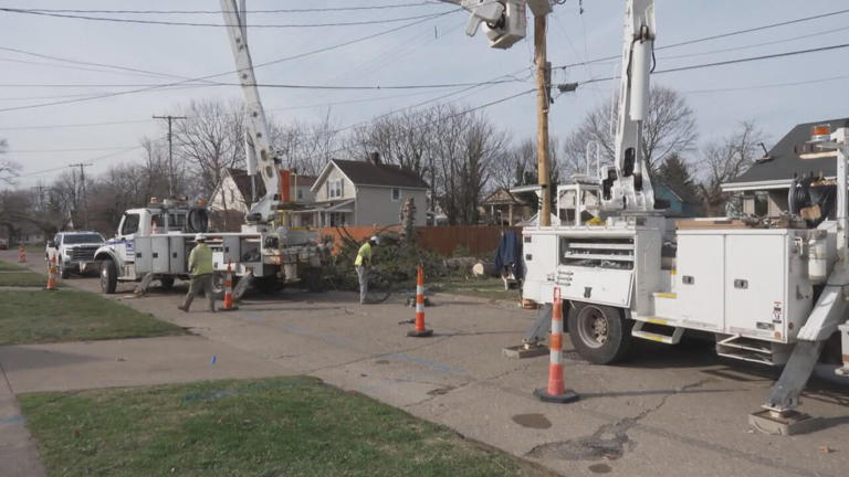 Storm damage strikes Parma again as utility pole snaps at busy intersection