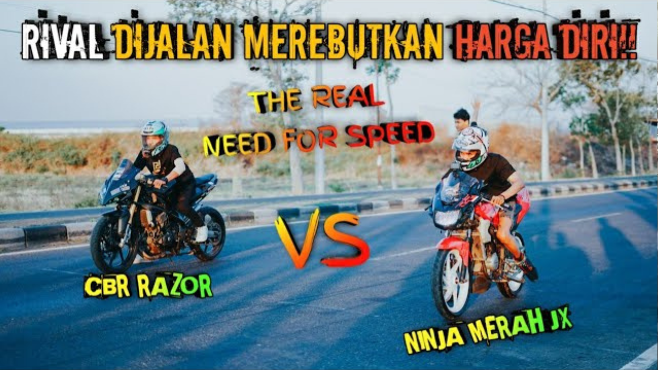 Ninja Merah JX melawan CBR Razo adu kecepatan dan performa