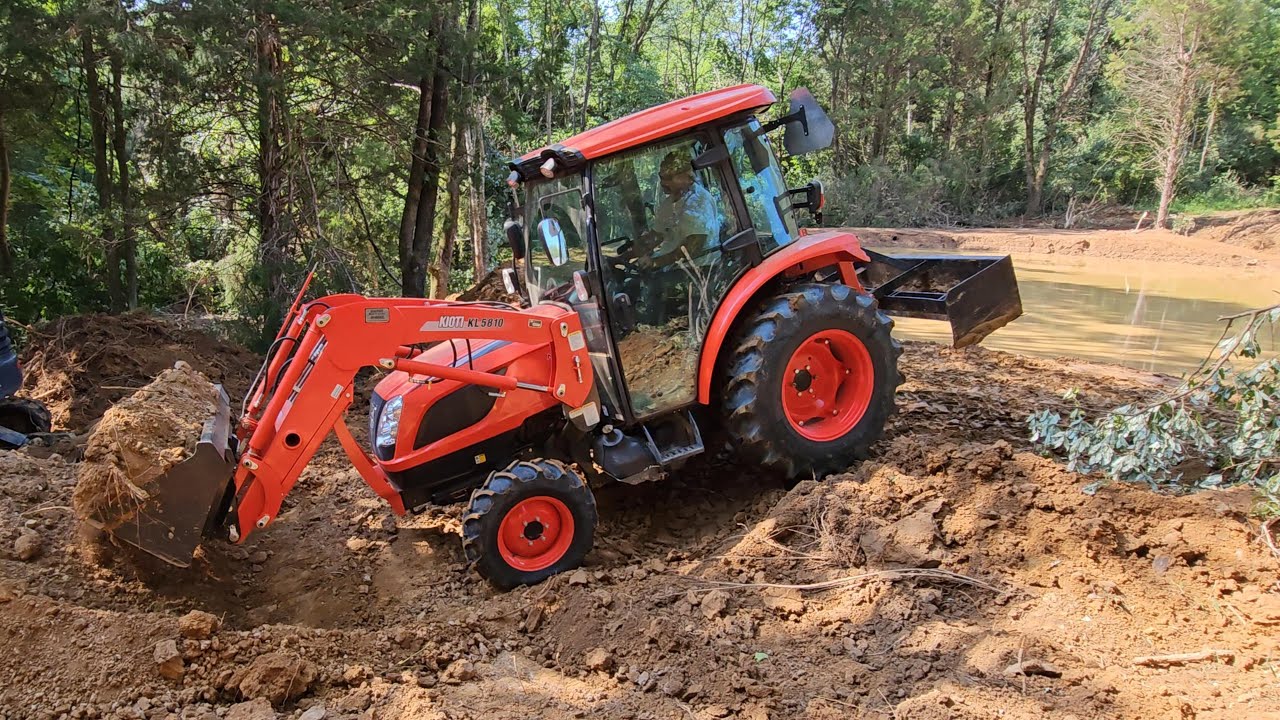 He almost rolled the tractor down the pond dam again, a wild close call