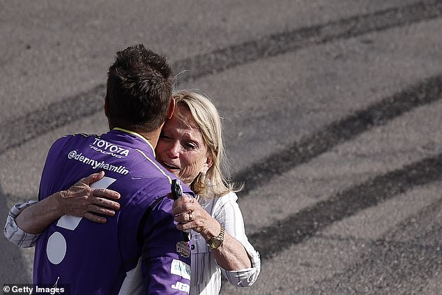 Denny Hamlin enjoys emotional first NASCAR win after losing his father ...