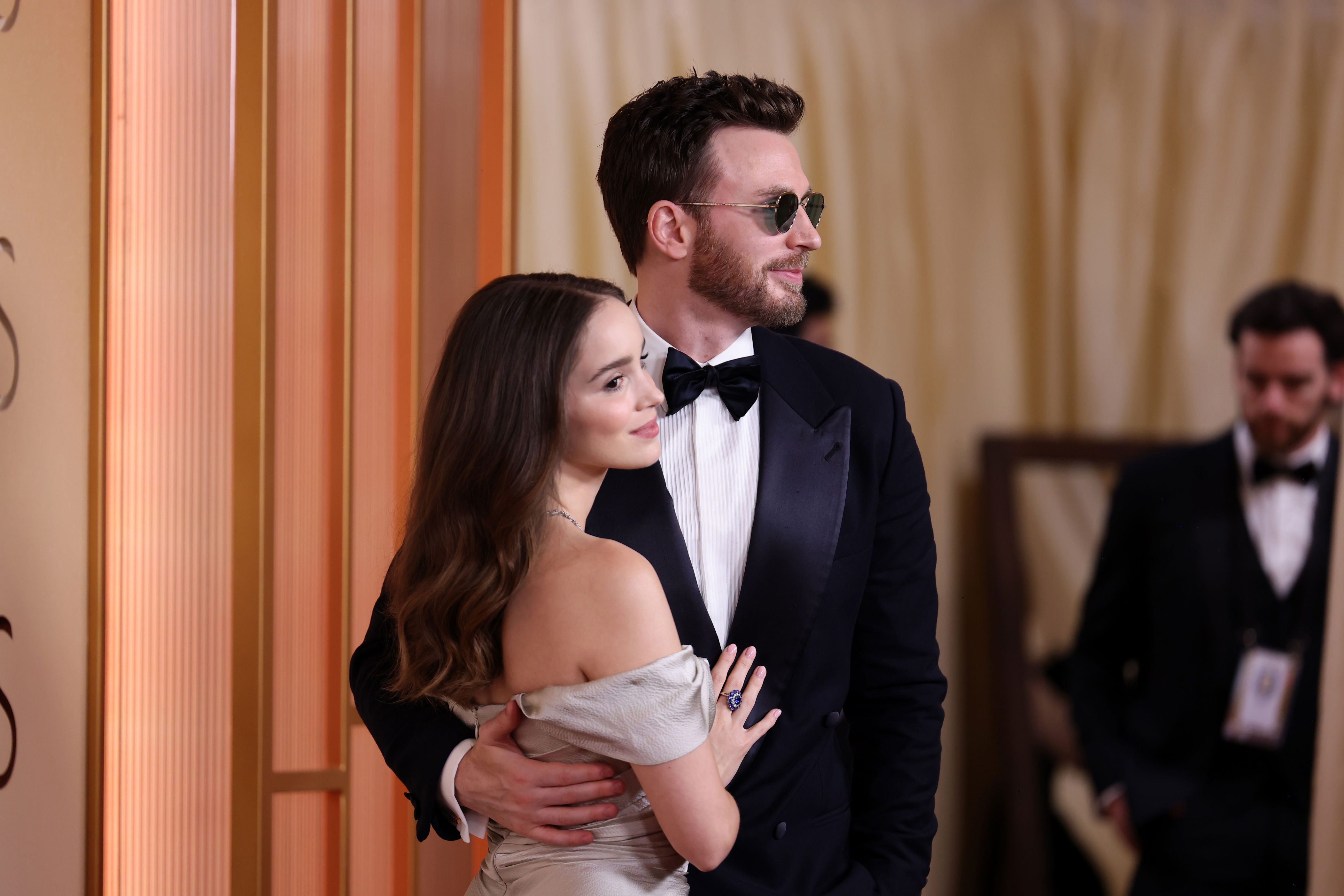 New parents Chris Evans and wife Alba Baptista make rare red carpet ...