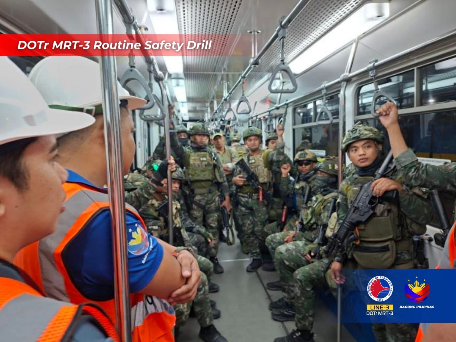 MRT-3 holds safety drills with PNP-SAF