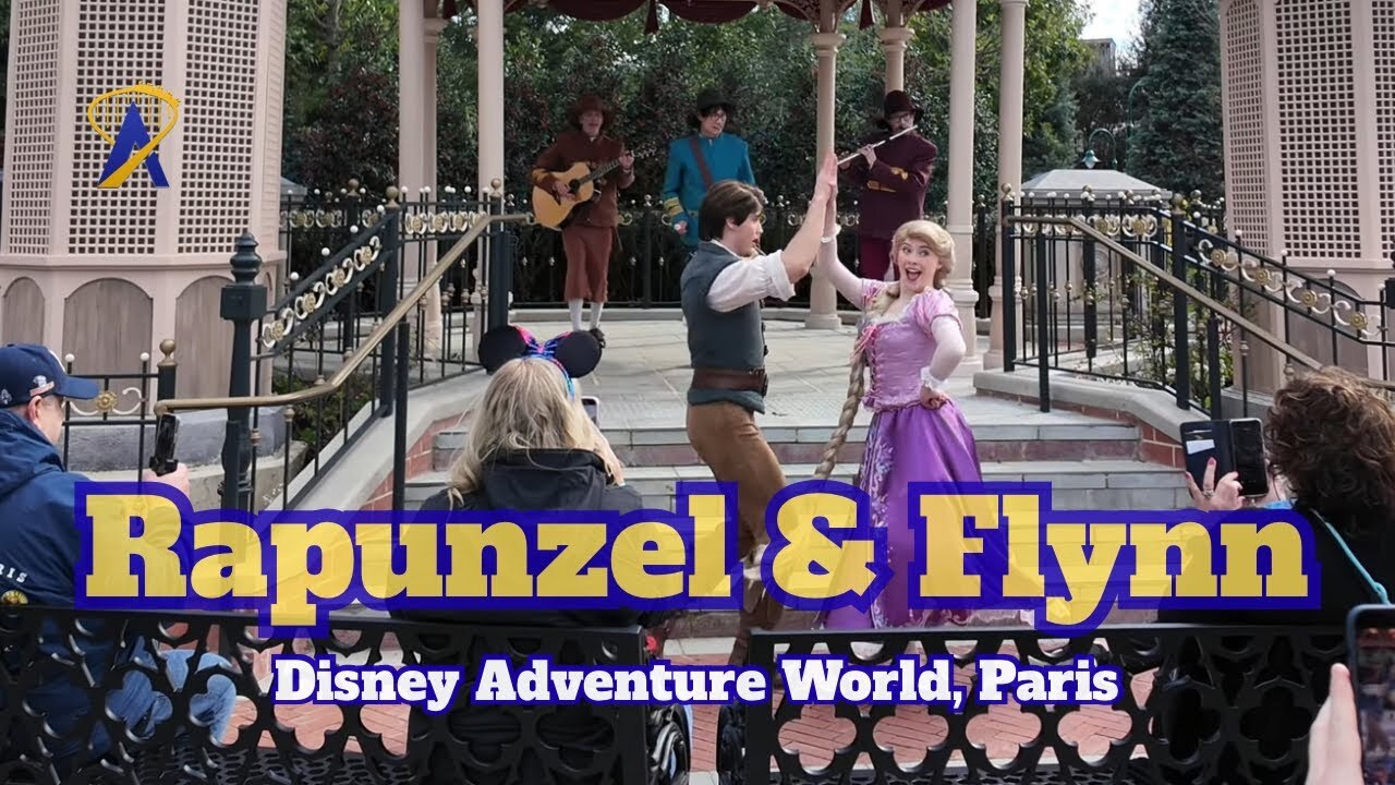 Rapunzel and Flynn Rider dance in the Tangled Garden at Disney ...