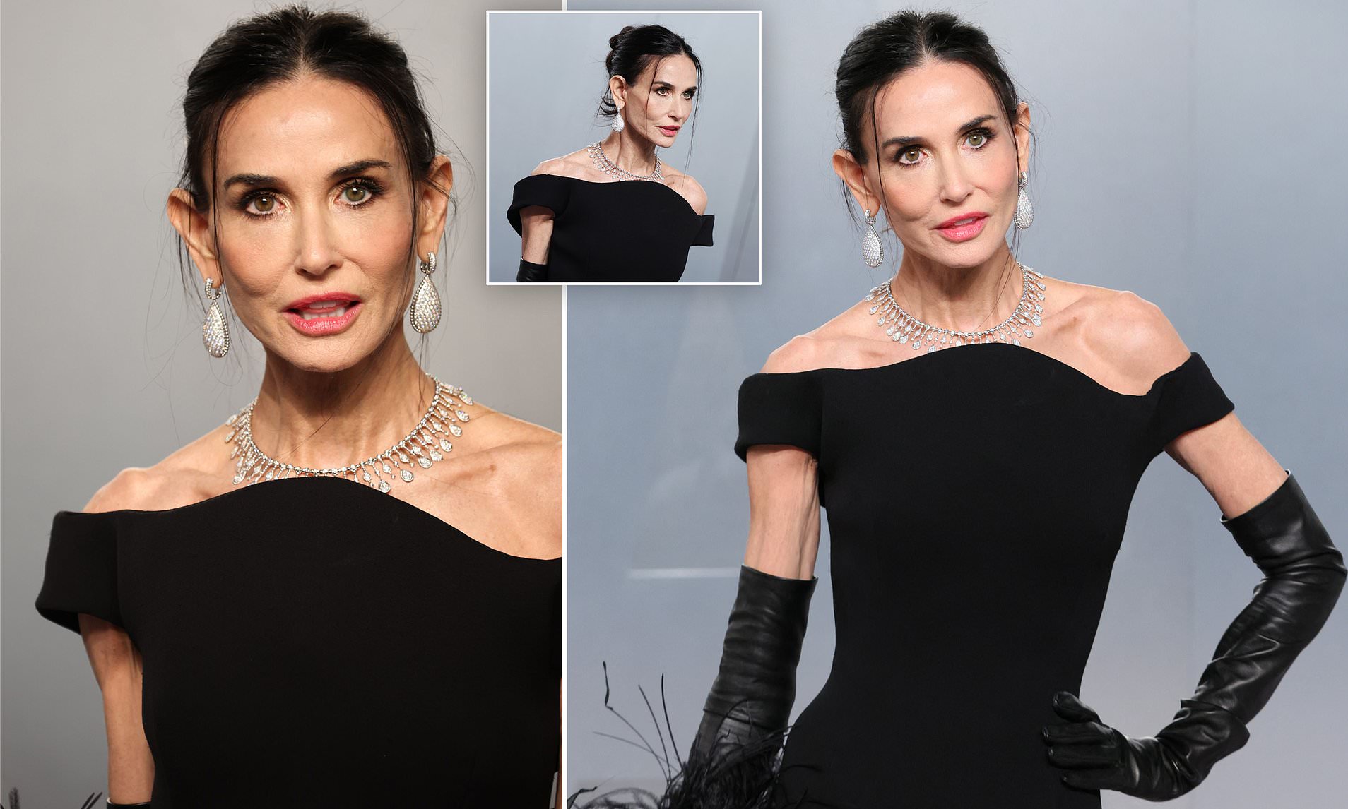 Demi Moore, 63, plays up thinner-than-ever frame in black at Vanity ...