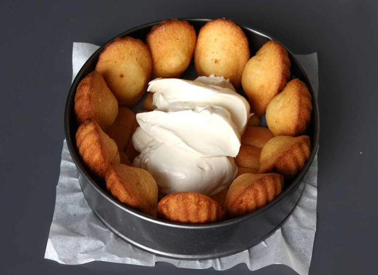 Charlotte aux fruits rouges avec des madeleines