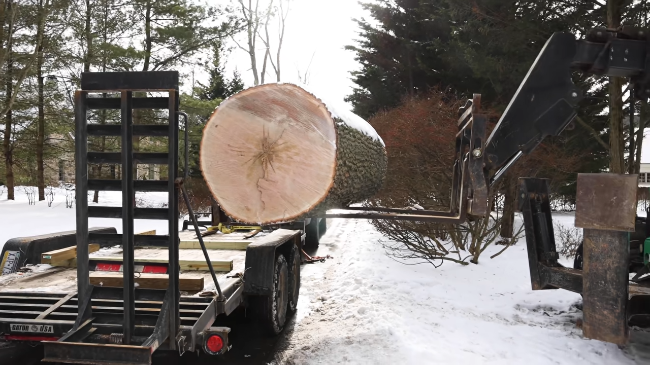 We tried moving a massive log and nearly destroyed the trailer