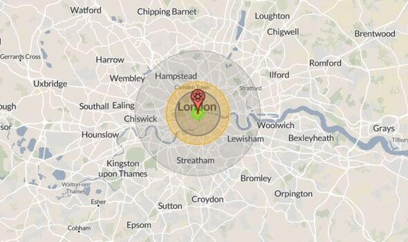 Horror map shows the UK areas obliterated if North Korea or Russia nuke ...