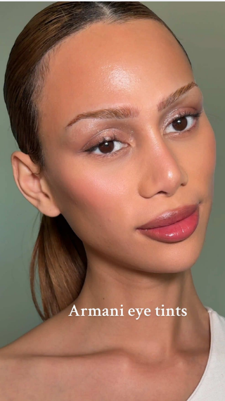 Armani Beauty eye tint shades chestnut and shell try on