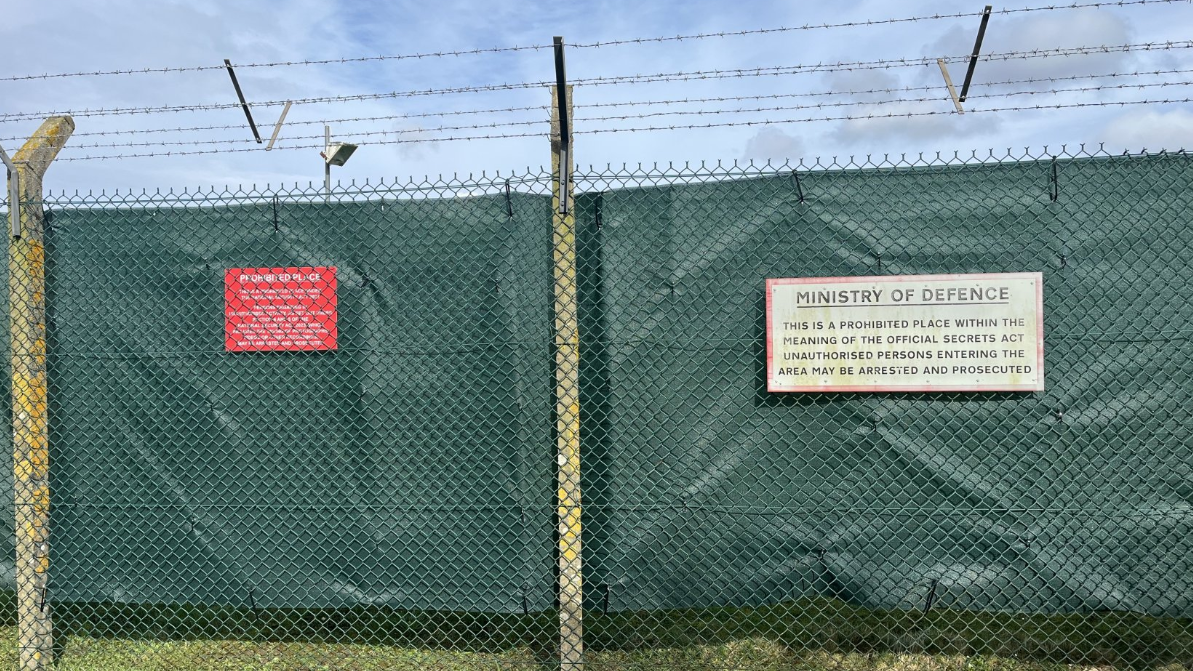 Roads closed and screens put up around RAF base