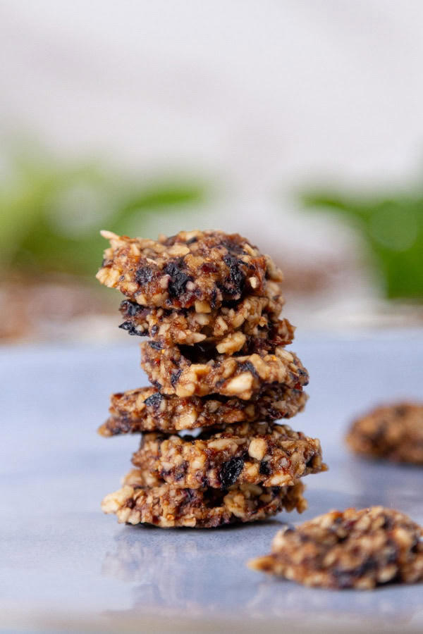 Raw blueberry almond cookies