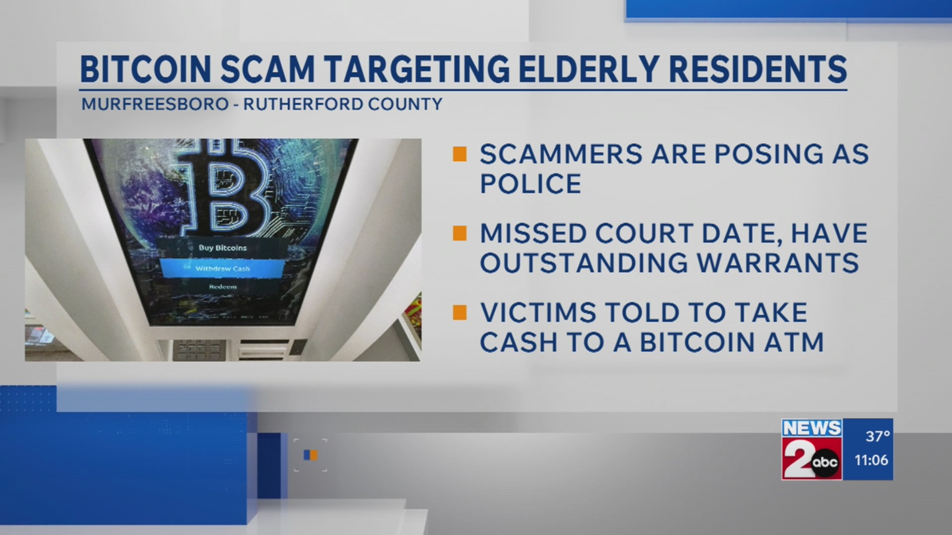 Bitcoin scam targeting elders in Murfreesboro