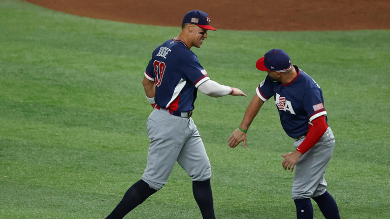 WBC: Aaron Judge nearly hits 100 mph with throw to nail Fernando Tatis ...