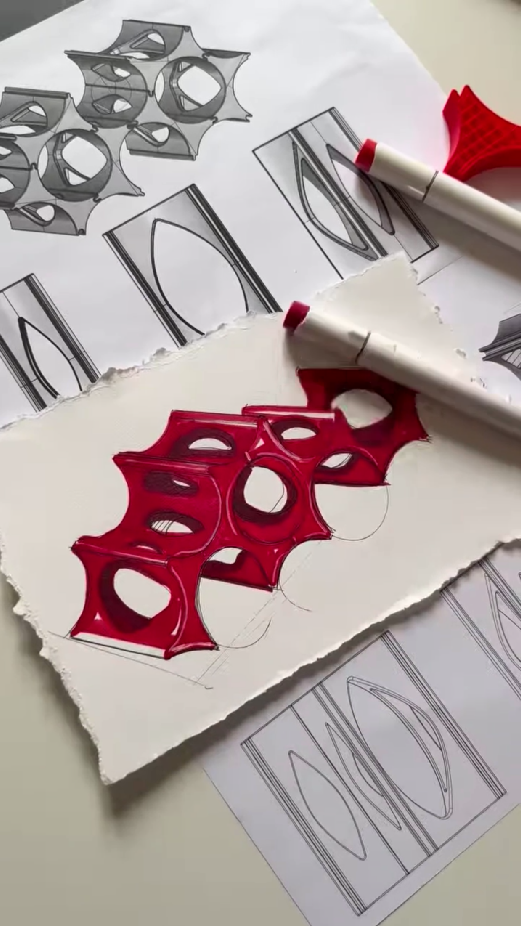 Exploring the creative sketching of modular wine racks
