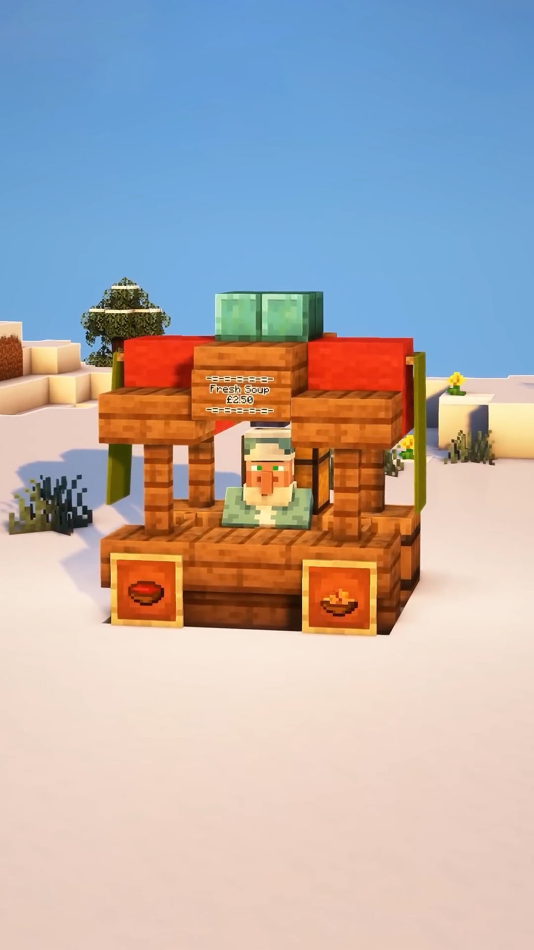 Players build market stalls to improve village markets