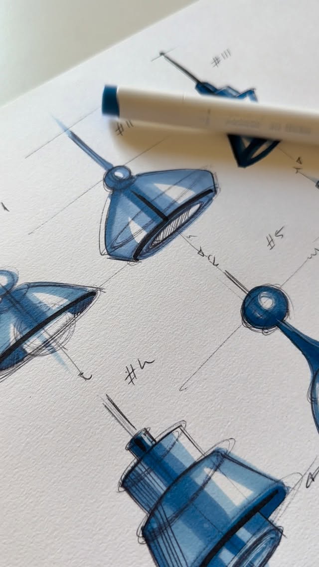 How to draw blue lamps like a professional designer