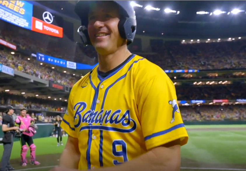 Surprise! Drew Brees takes the field at Savannah Bananas game in New ...