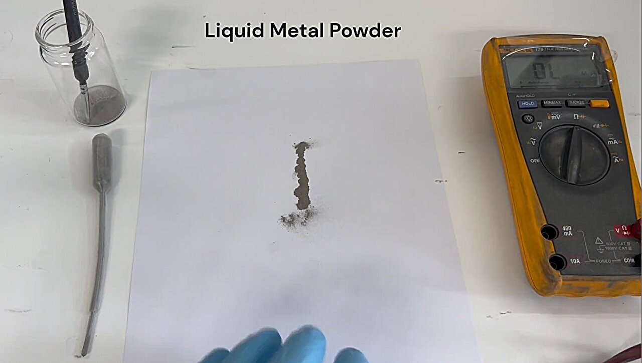 Mechanically activated liquid metal powder lets users draw circuits on ...
