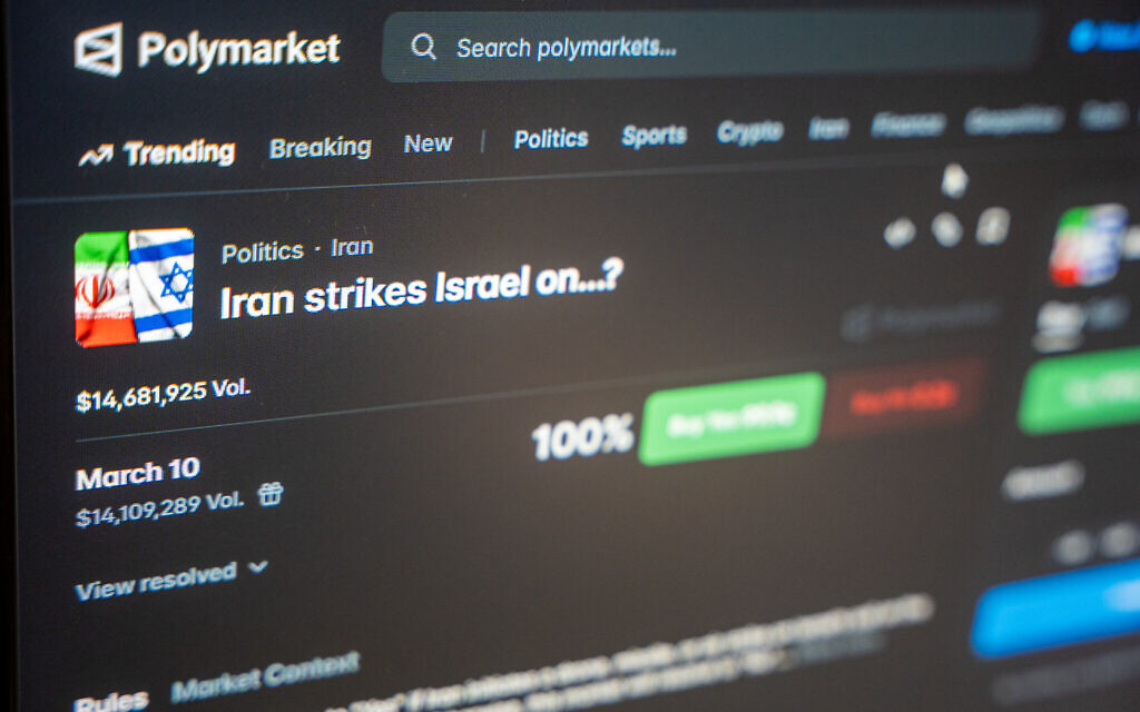 Times of Israel issues statement on threats to our reporter, Polymarket ...