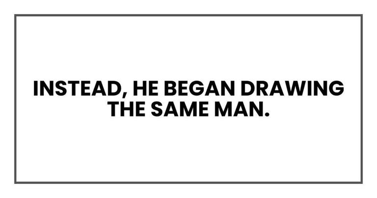 My son kept drawing the same man – one day, he knocked on our door