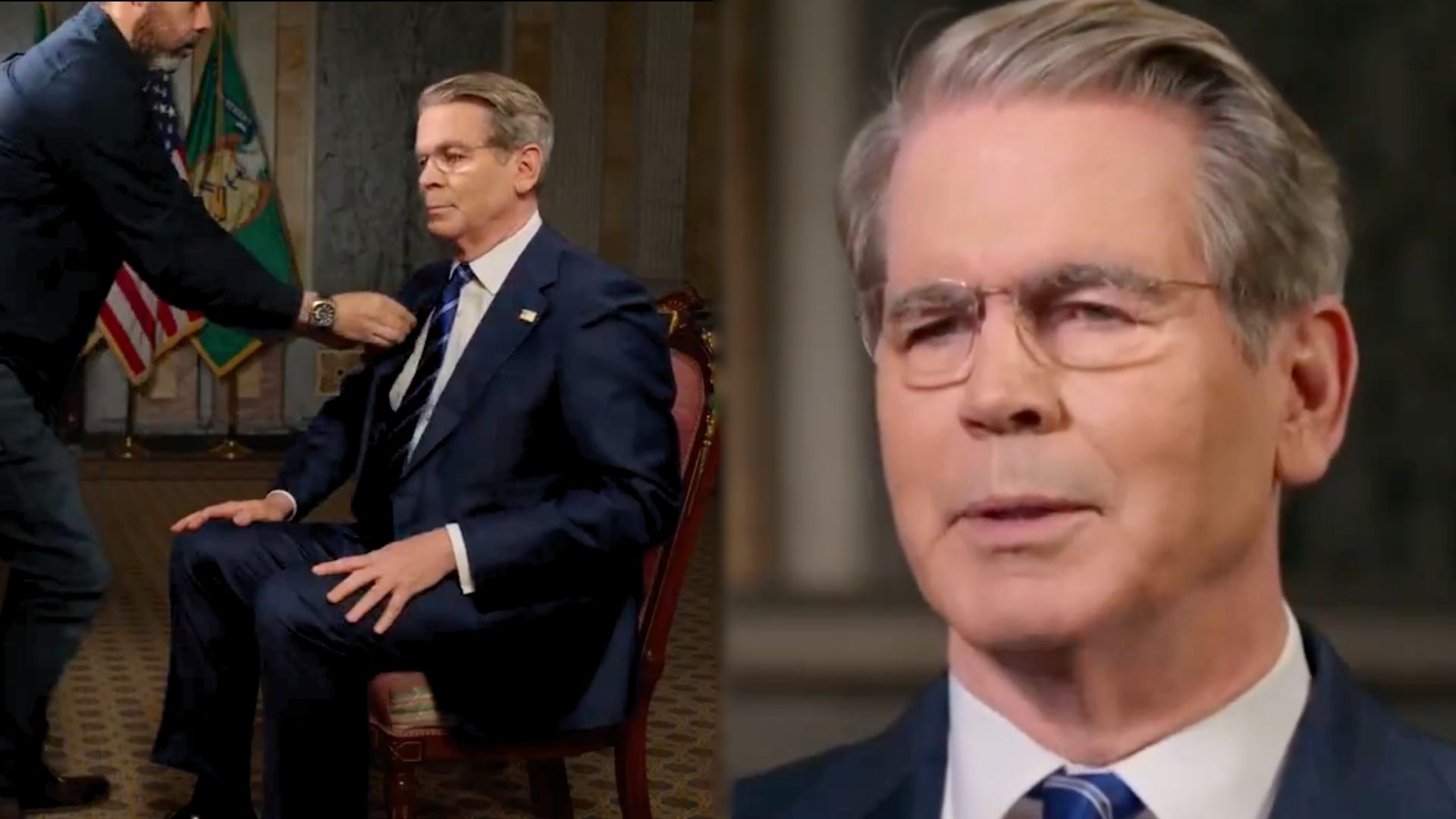 Bessent returns visibly unsettled after Trump emergency meeting