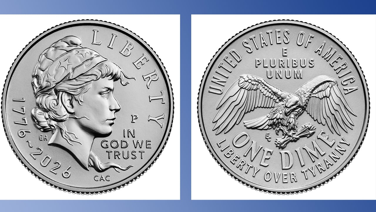 Dimes get new look for America’s 250th; drop FDR and symbol of peace