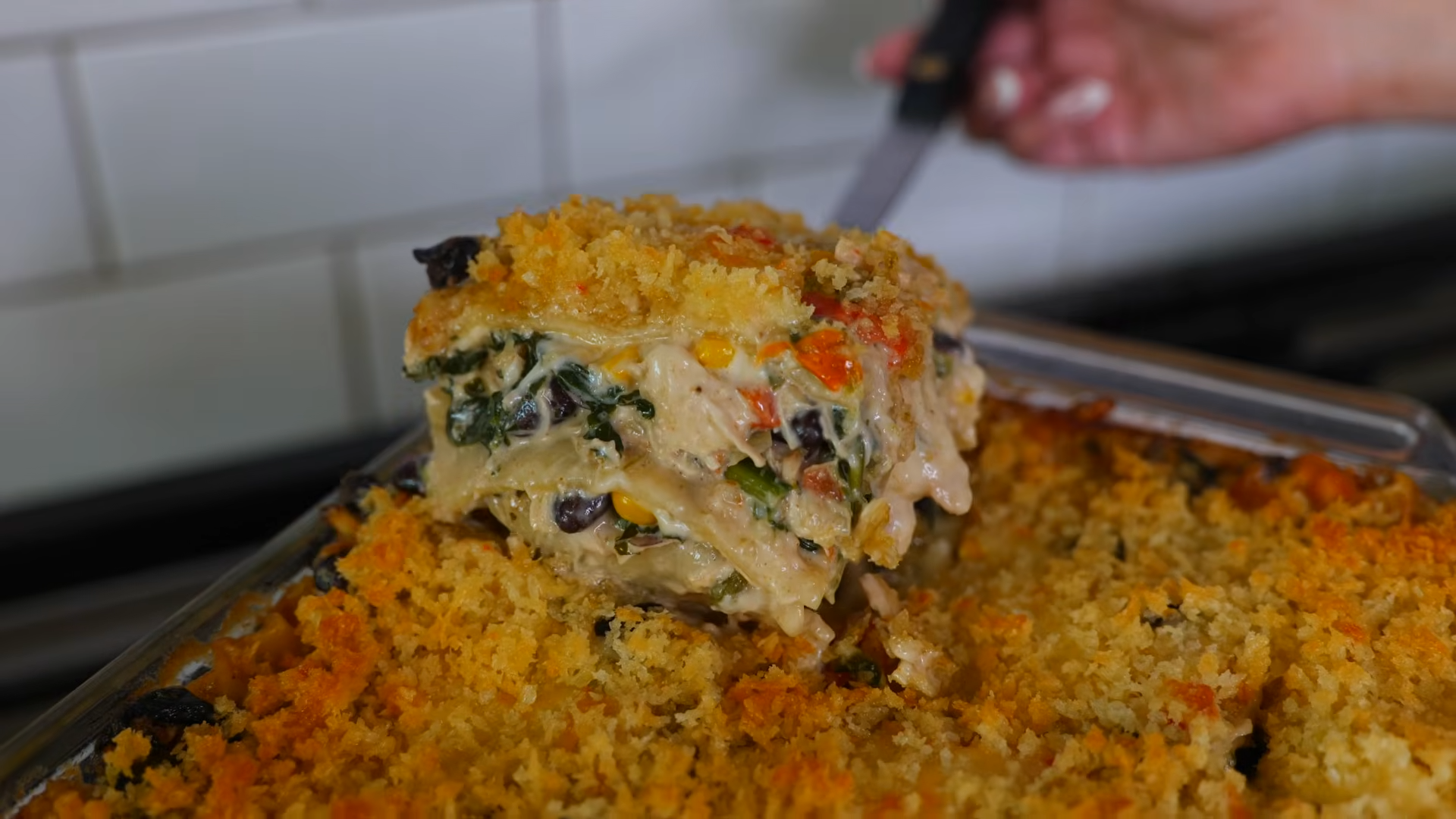 Perfect Southwestern lasagna made with simple ingredients
