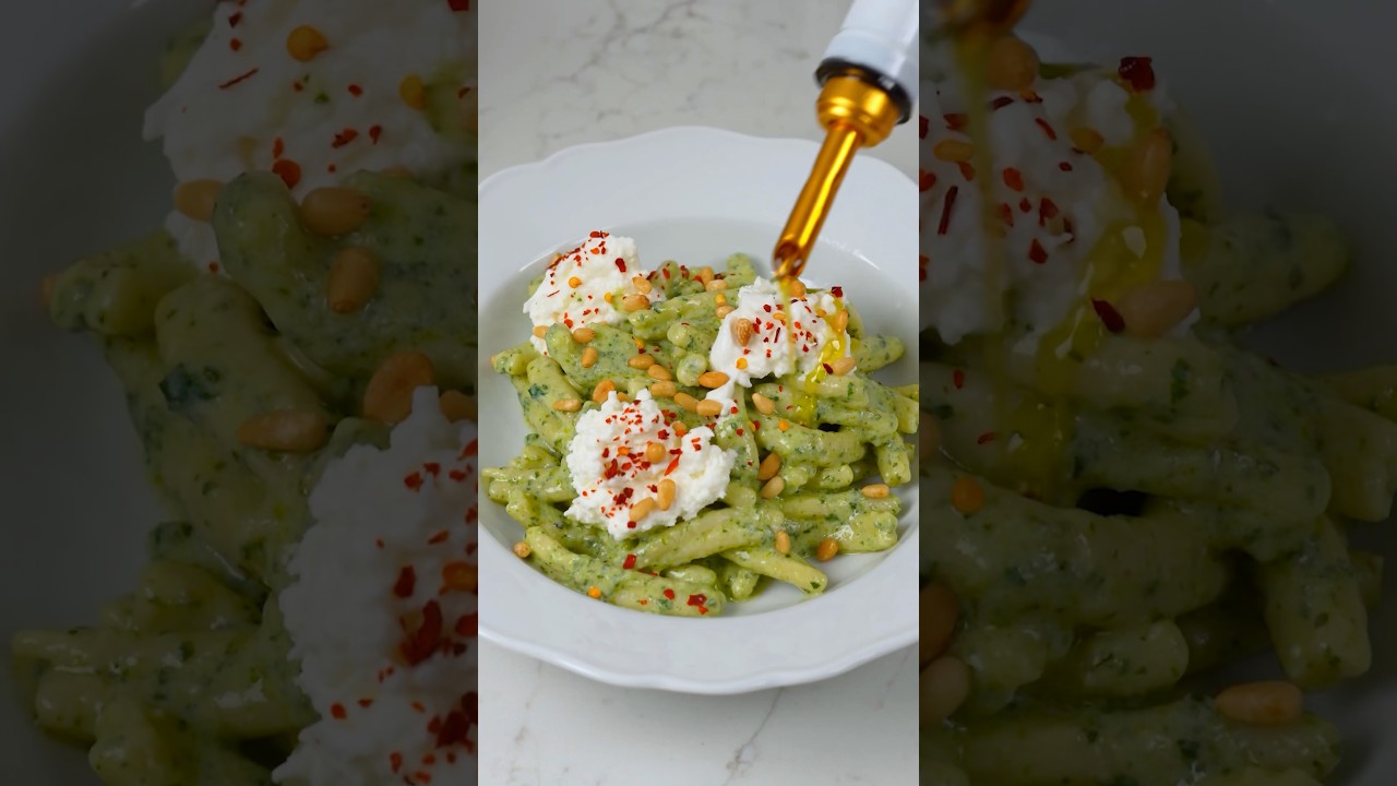 Ricotta-pesto & burrata strozzapreti