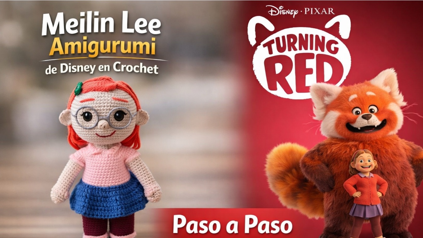 Meilin Lee amigurumi de Disney en crochet paso a paso