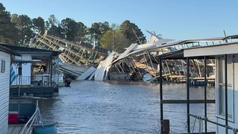 Recovery efforts continue at Lake O’ the Pines marina after heavy winds ...