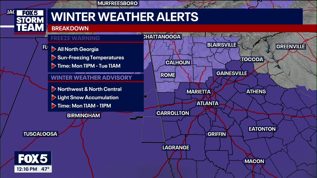 Winter weather advisory issued for multiple North Georgia counties