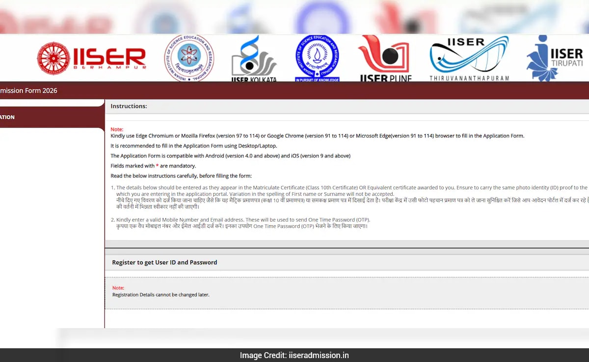 IISER aptitude test 2026 registration underway, check important dates ...