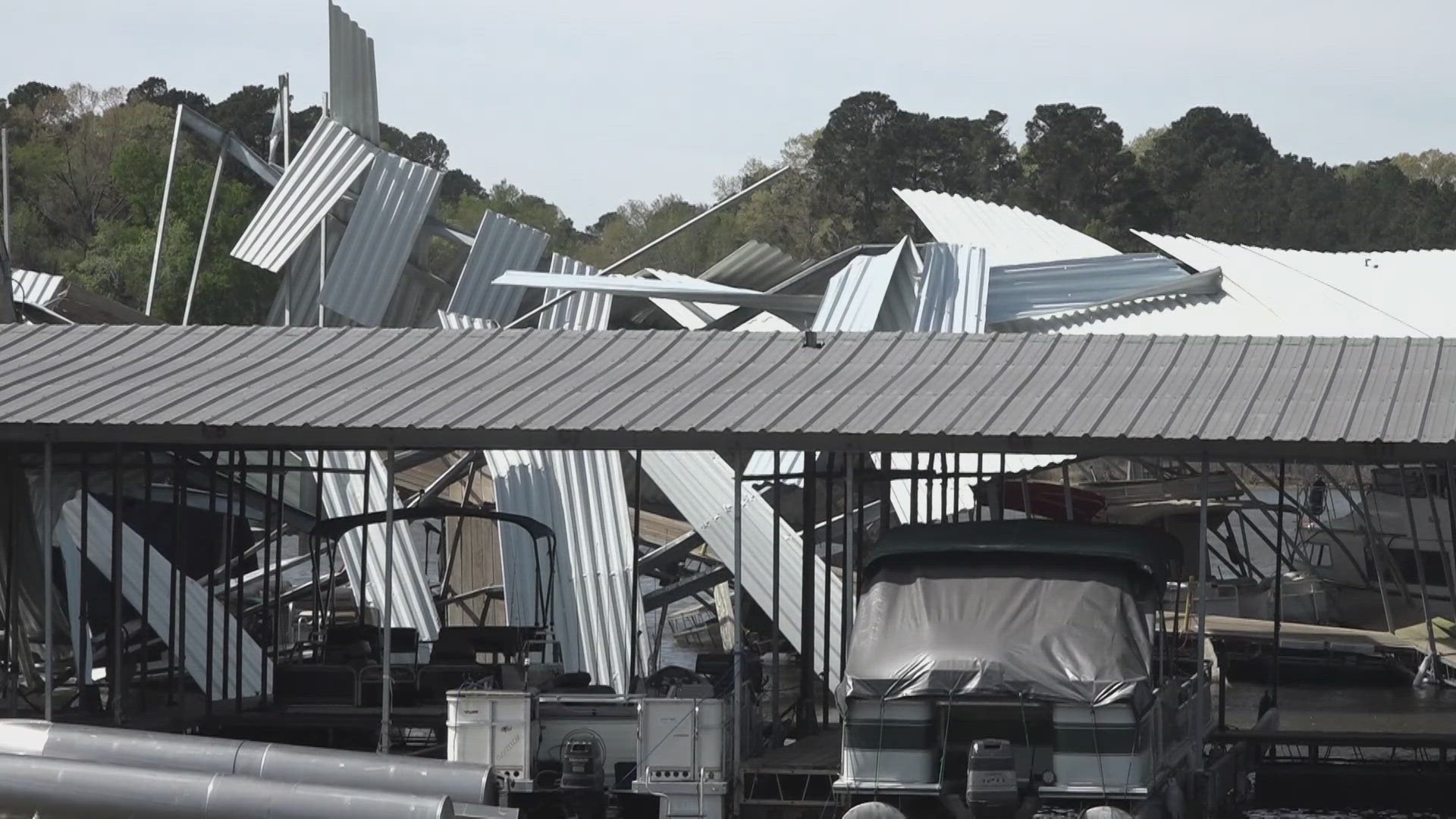 Bullfrog Marina cleanup efforts are underway after damaging winds