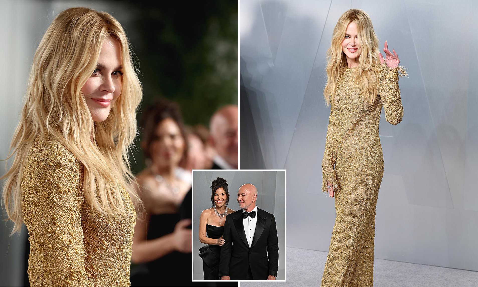 Awkward moment Nicole Kidman photobombs Lauren Sánchez and Jeff Bezos ...