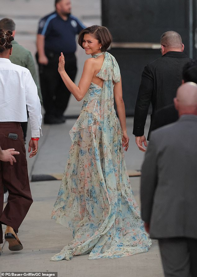 Zendaya is a vision as she heads to Jimmy Kimmel Live in a floral ...