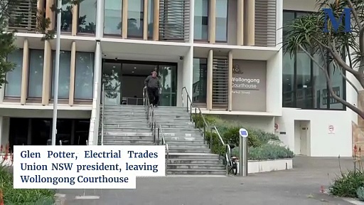 ETU NSW president Glen Potter leaves Wollongong court