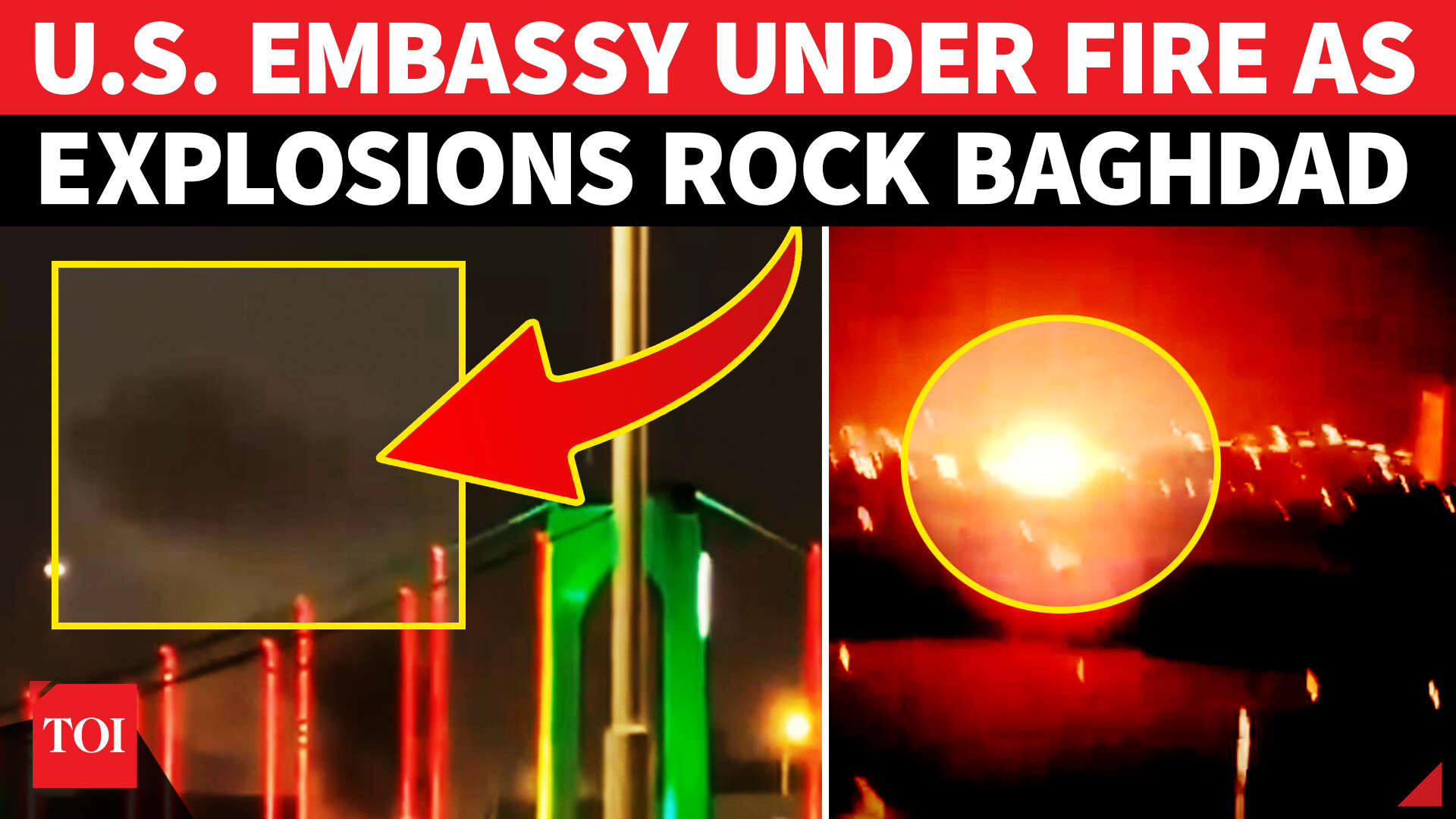 US embassy bombed again; huge explosions, fire in Baghdad as Arab ...