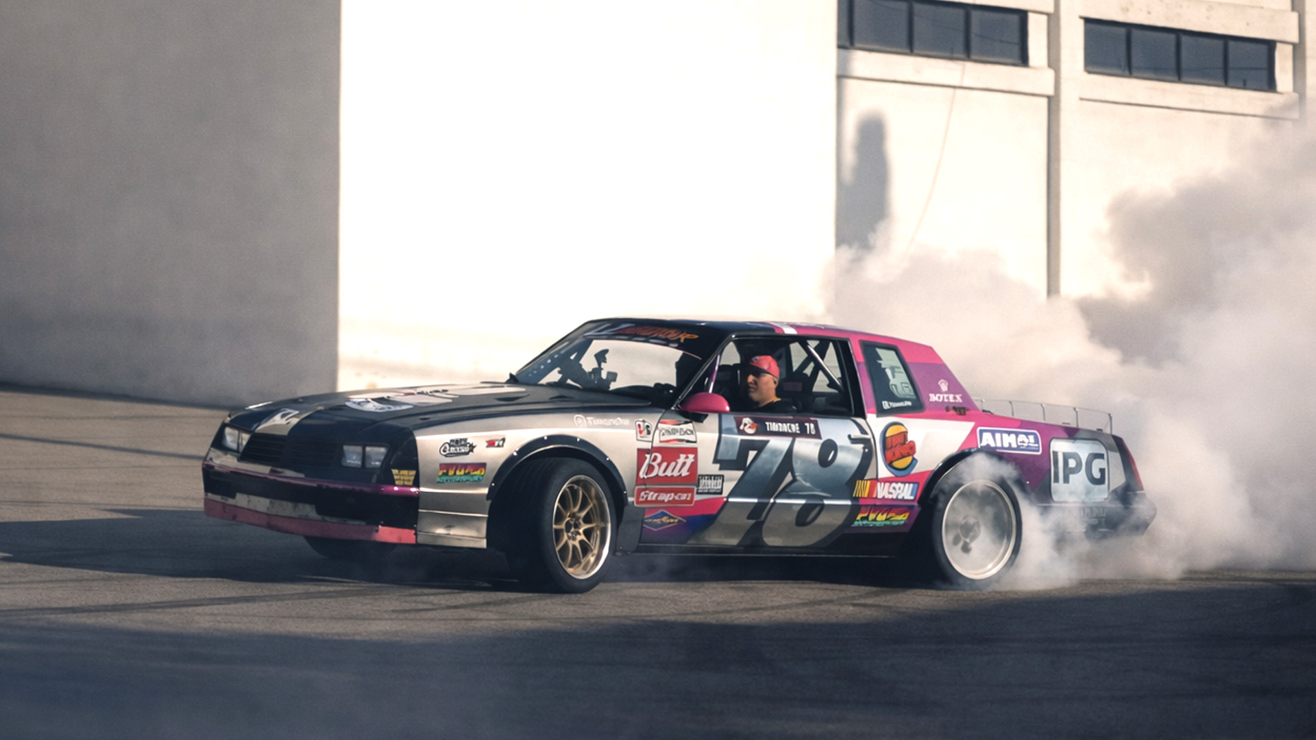 Vintage muscle car reimagined for drifting performance