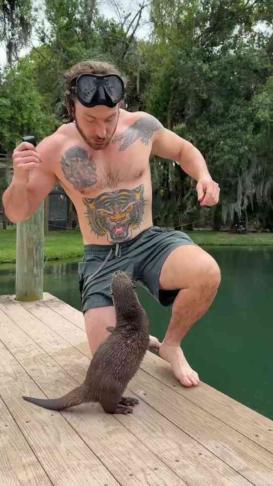Swimming with my otter!