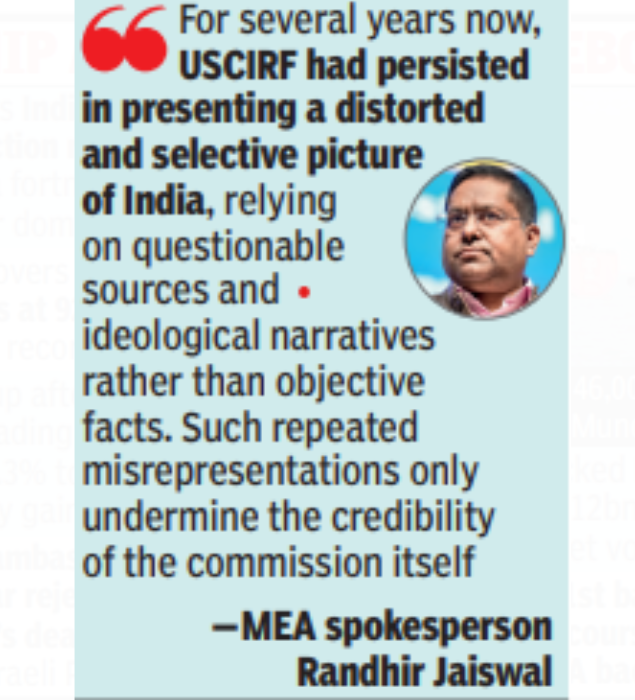 Govt rejects USCIRF report calling for sanctions on RAW, RSS
