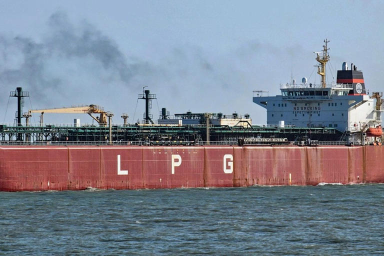 LPG tanker Nanda Devi, carrying 45,000 metric tonnes of gas, arrives in ...