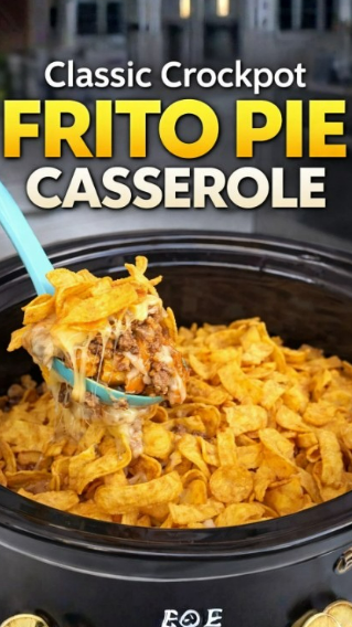 The classic crockpot Frito pie that always wins
