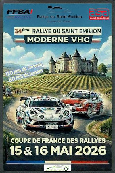 Liste des engagés Rallye de Saint-Emilion 2026