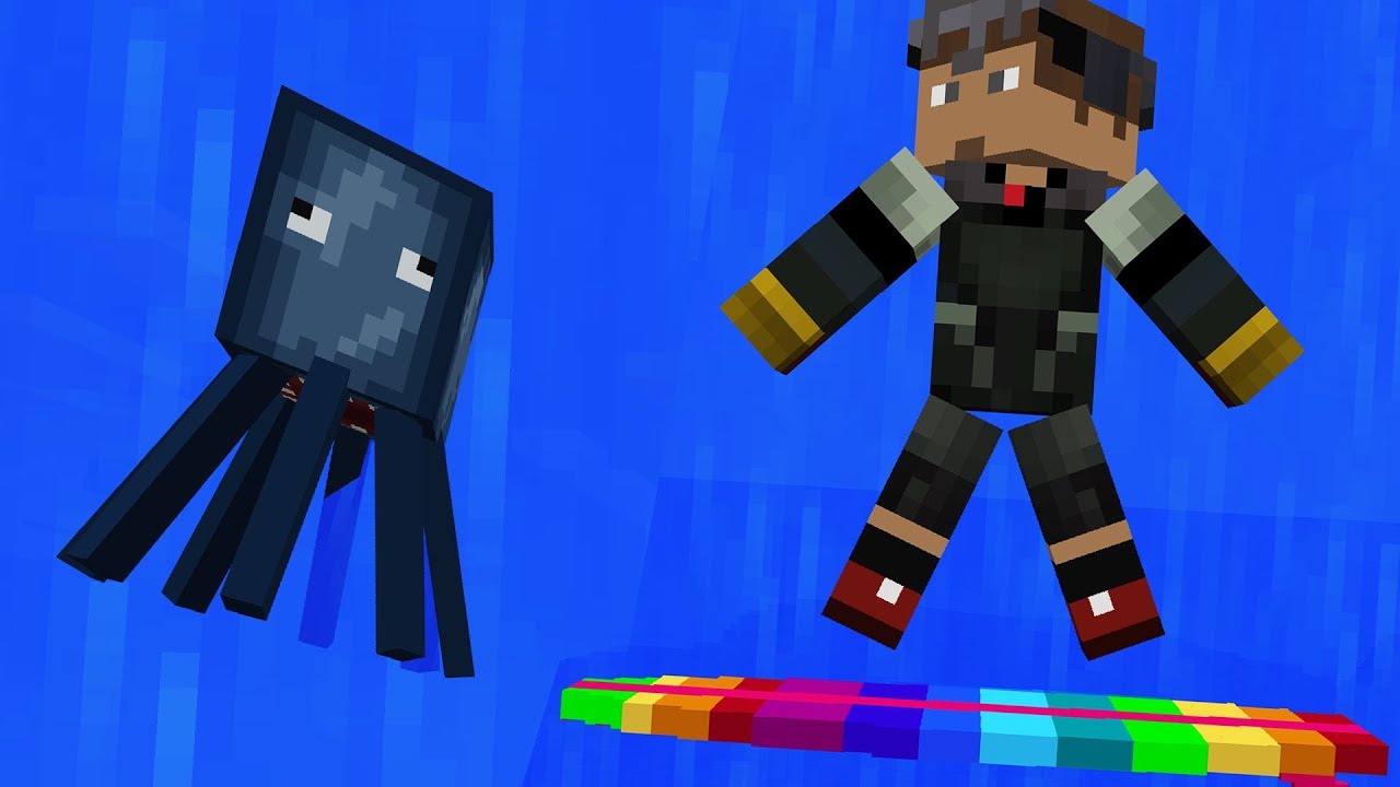 Minecraft but I ride a tsunami on my surf board