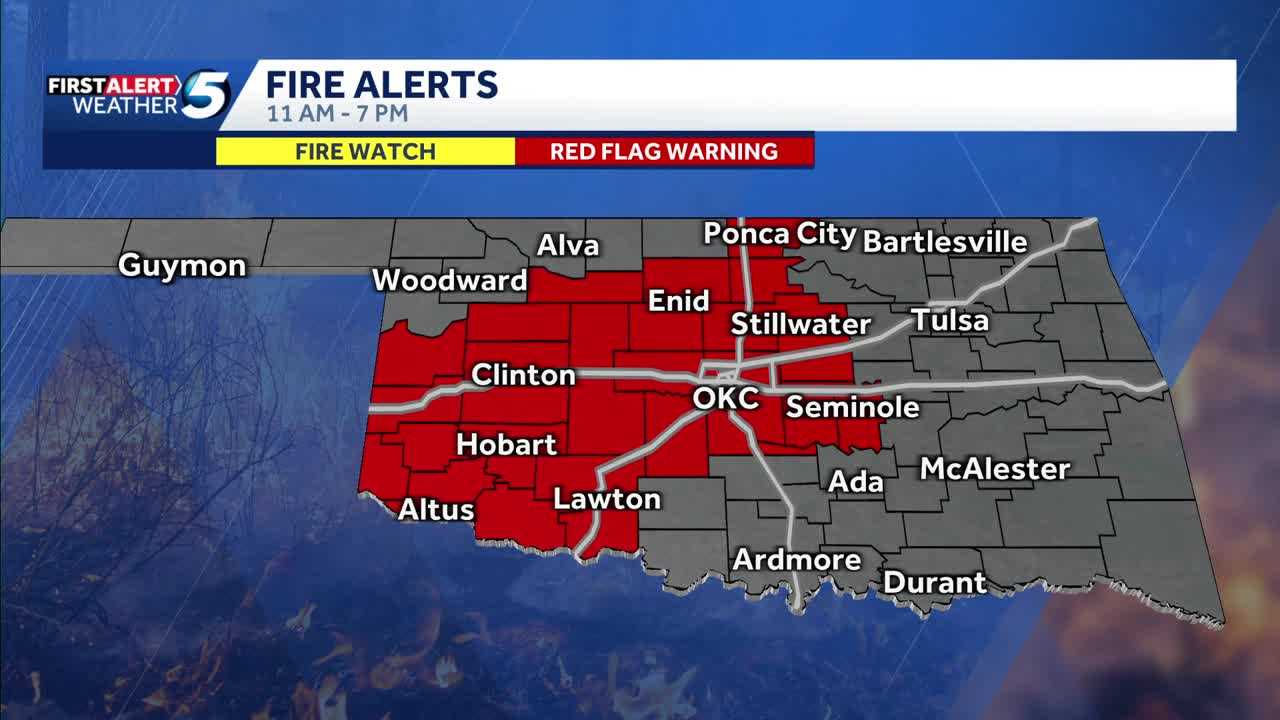 FIRE DANGER: Parts of Oklahoma under Red Flag Warning due to high